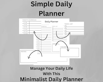 Minimalist Daily Planner Printable Productivity Planner - Etsy