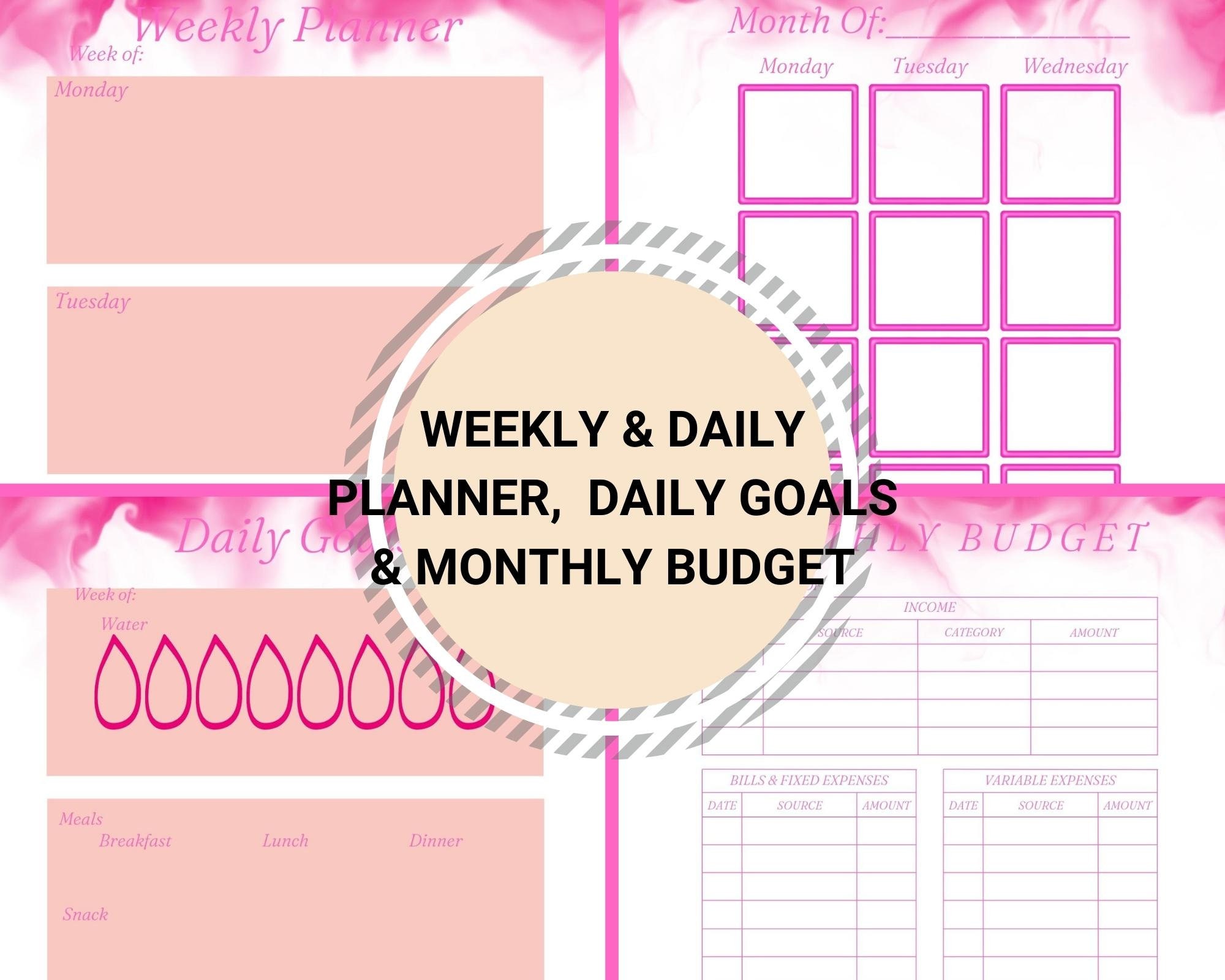 Yearly Planner Pink Smoke Theme Daily Planner Pink Yearly Planner - Etsy