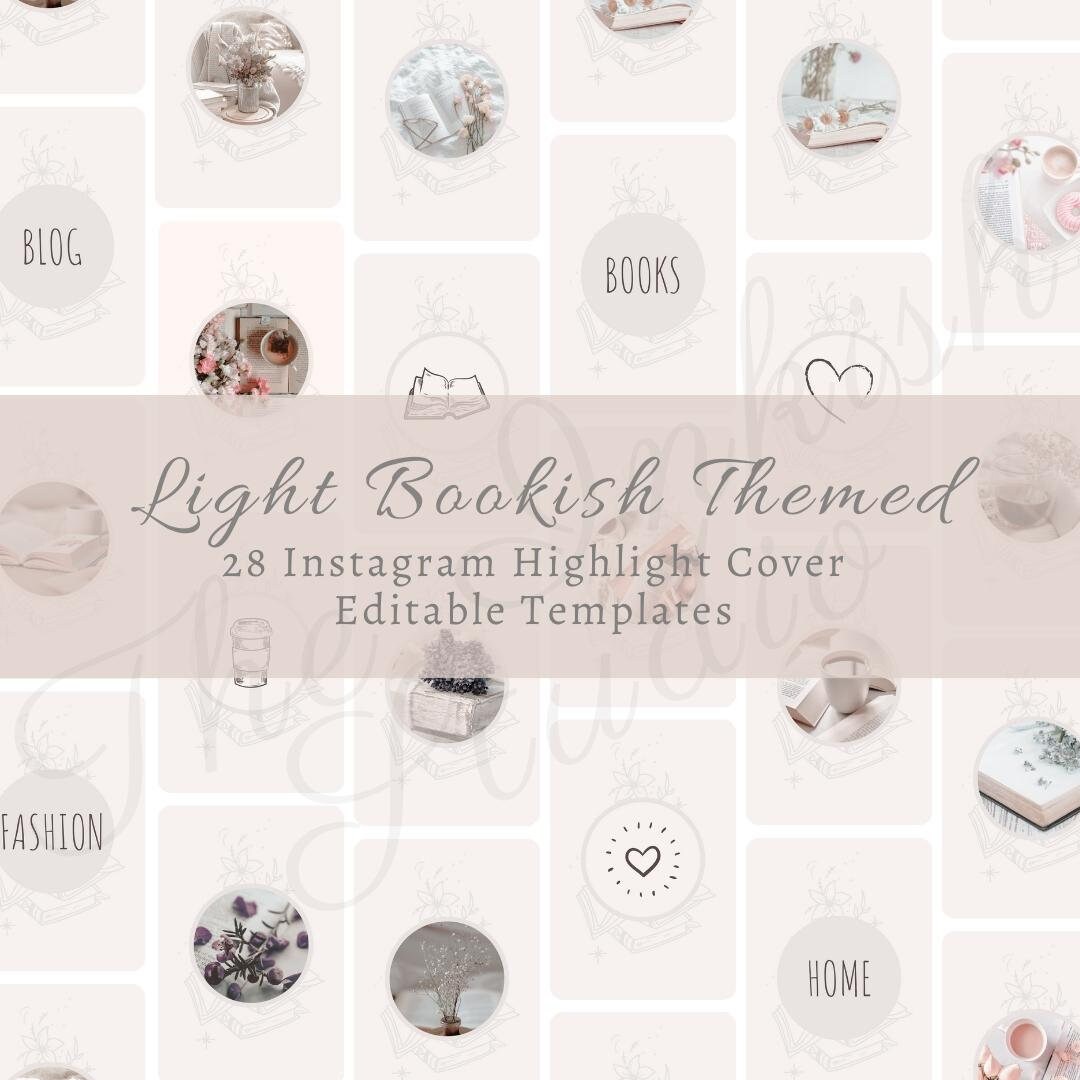 64 Light & Bright Bookish Instagram Bundle Beige Minimalist Bundle ...