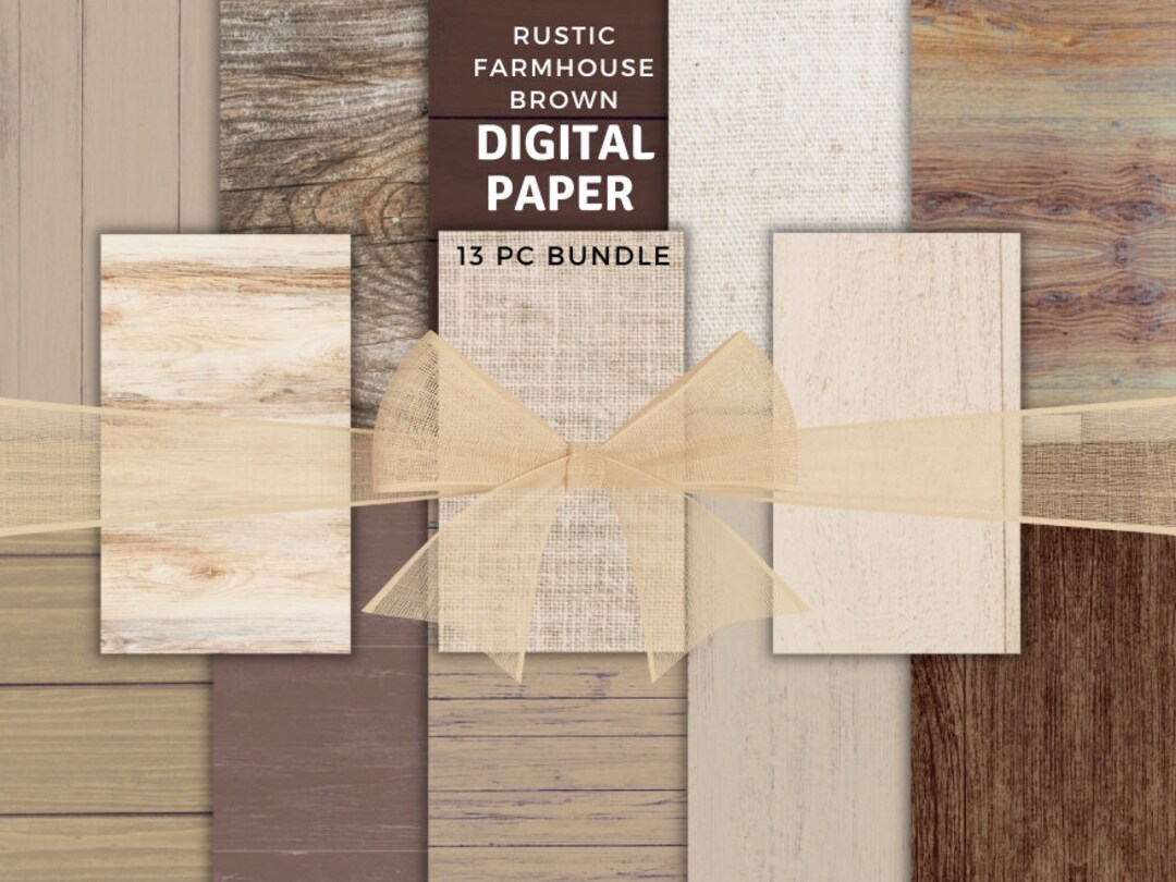 Brown Wood Background Digital Paper BUNDLE Farmhouse Wood Background ...
