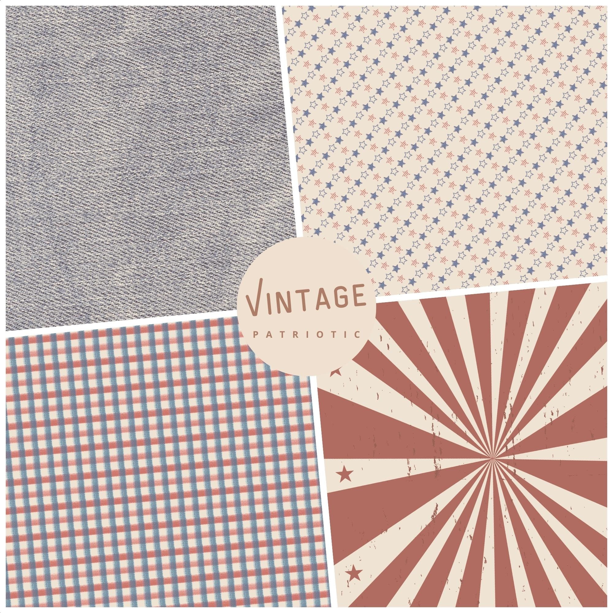 Vintage Patriotic Digital Paper BUNDLE 4th of July Fourth - Etsy