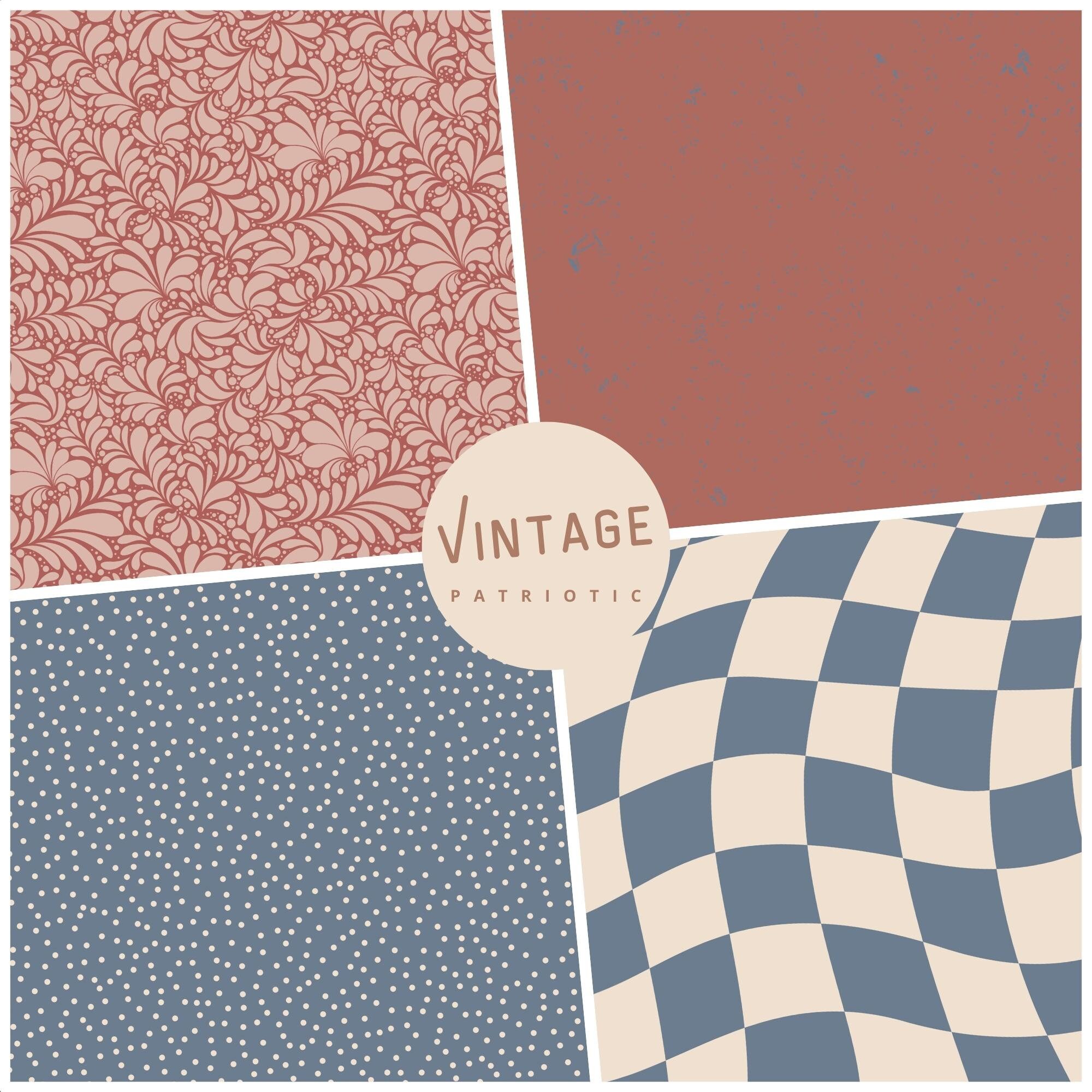 Vintage Patriotic Digital Paper BUNDLE 4th of July Fourth - Etsy