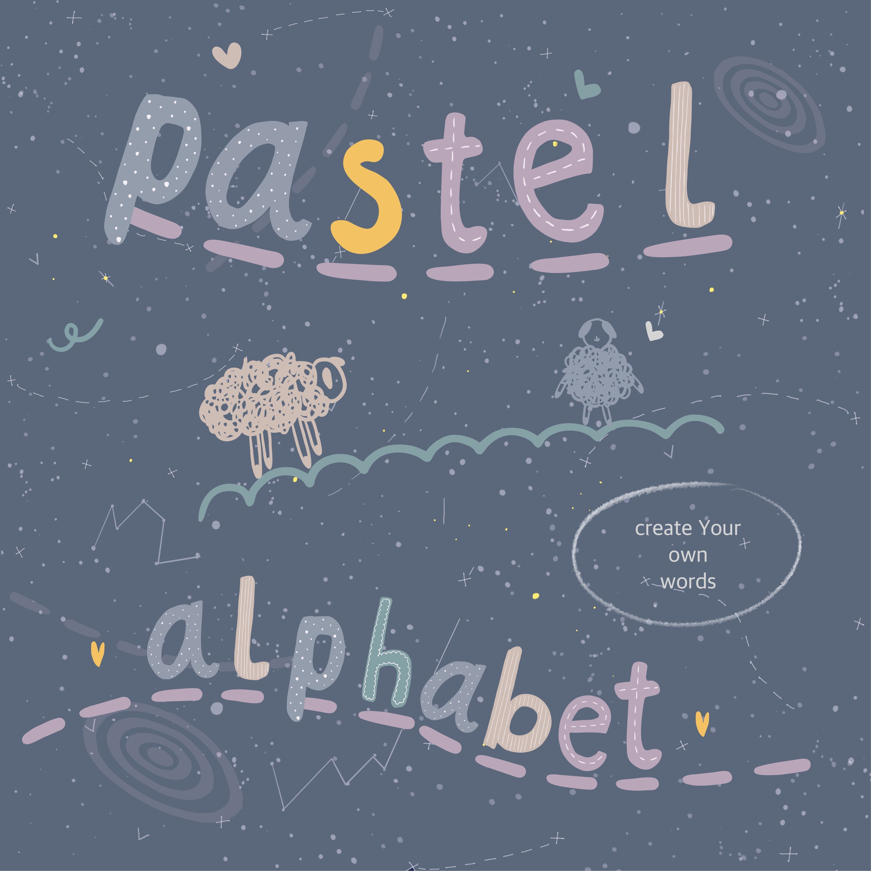 Pastel Alphabet,alphabet Clipart,alphabet Print,nursery Decor,alphabet ...