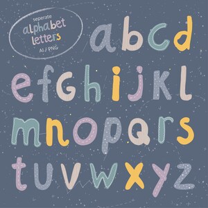 Pastel Alphabet,alphabet Clipart,alphabet Print,nursery Decor,alphabet ...