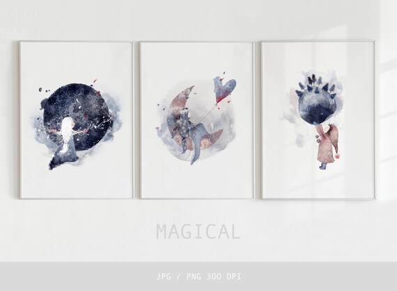 Magical Posterillustrationsdigital Artnursery Set | Etsy