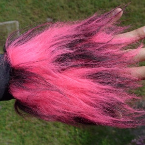 Pink and Black Fluffy Cuffs - Etsy
