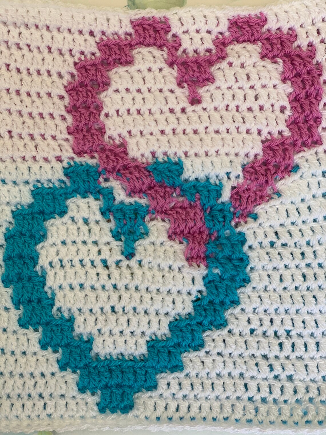 Interlocking Hearts Mosaic Crochet Pattern Fahmina - Etsy