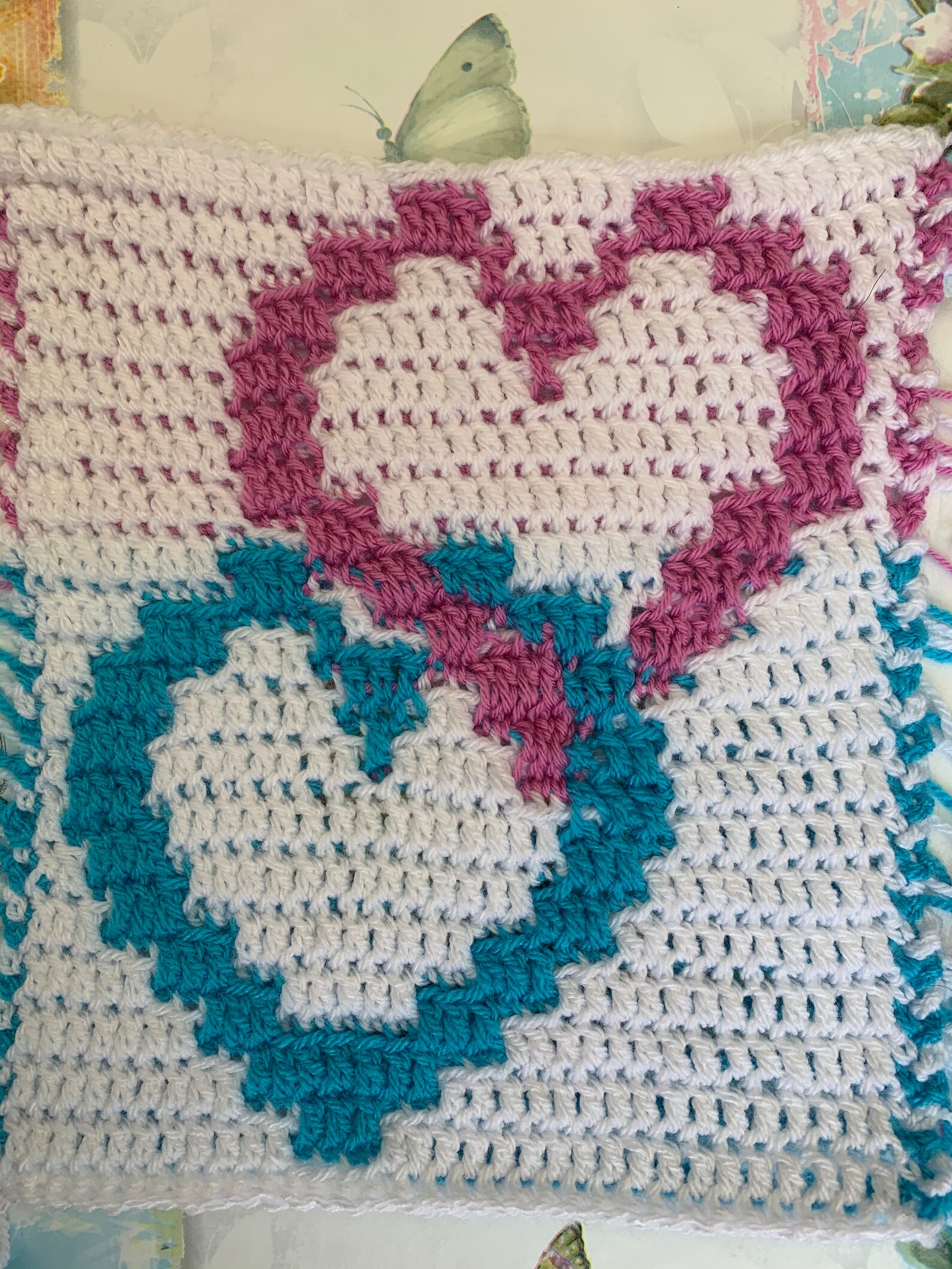 Interlocking Hearts Mosaic Crochet Pattern Fahmina - Etsy