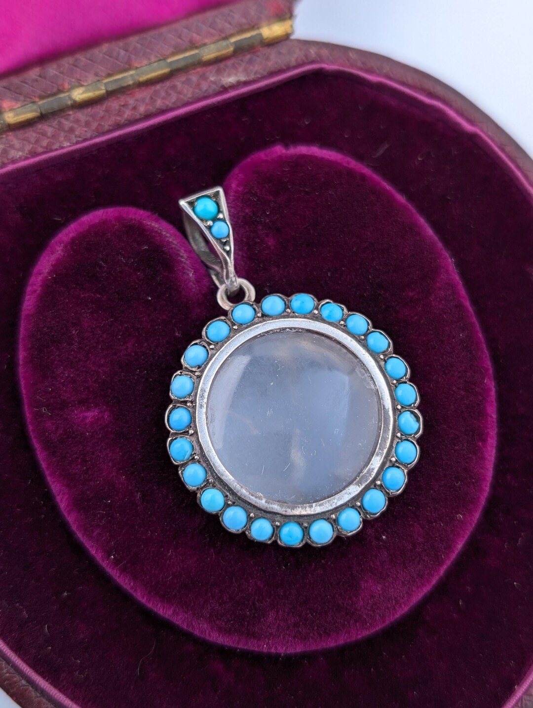 Antique Silver & Turquoise Paste Shaker Locket - Etsy