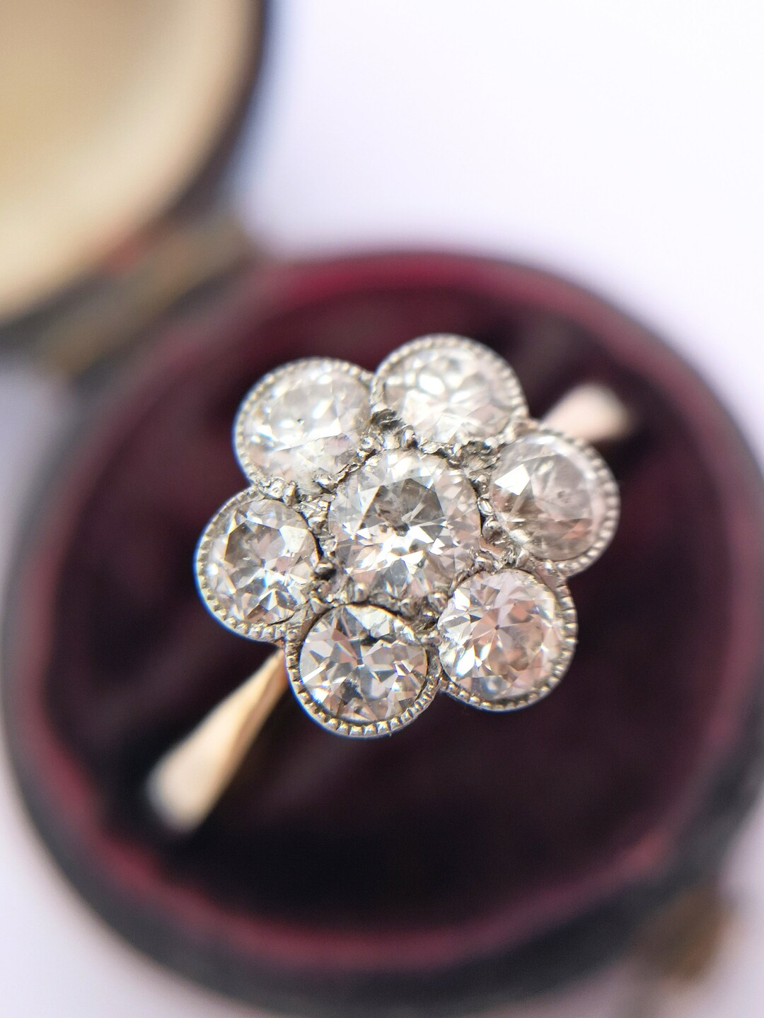 Art Deco 18ct Gold Diamond Daisy Cluster R3 - Etsy