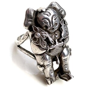 Antique Chinese Silver Figure Bead Mounted in a Ring - Etsy
