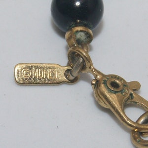Vintage Monet Black and White Plastic Beaded 18 Inch Necklace With Gold ...