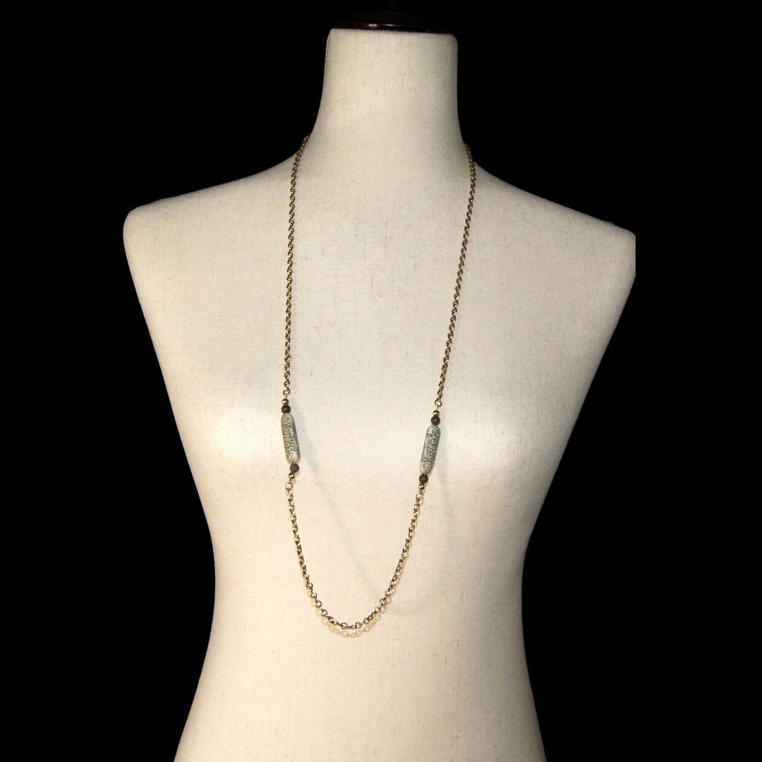 Vintage Sarah Cov Gold Tone, White and Green Floral Design and Brown ...