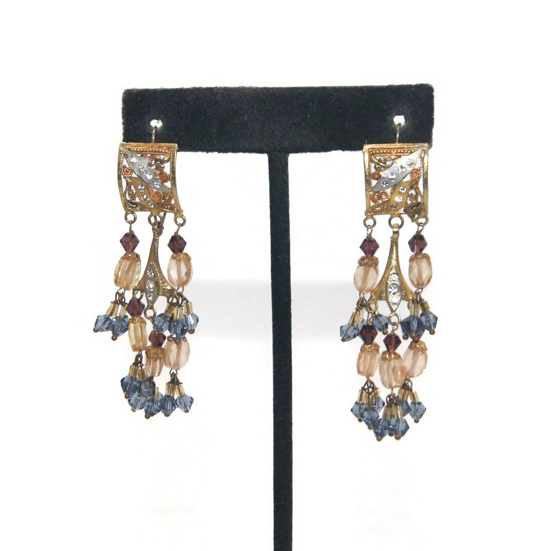 Vintage Victorian/edwardian Gilded Gold Tone and Clear Rhinestone and ...