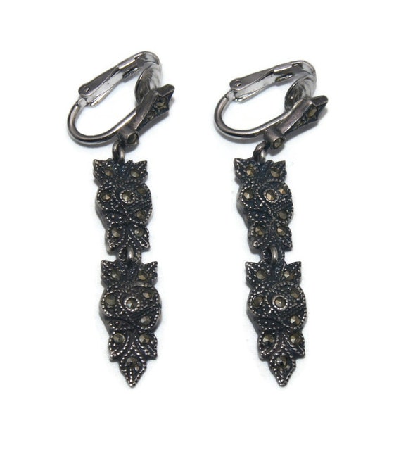 Vintage Judith Jack Sterling Silver and Marcasite Cli… - Gem