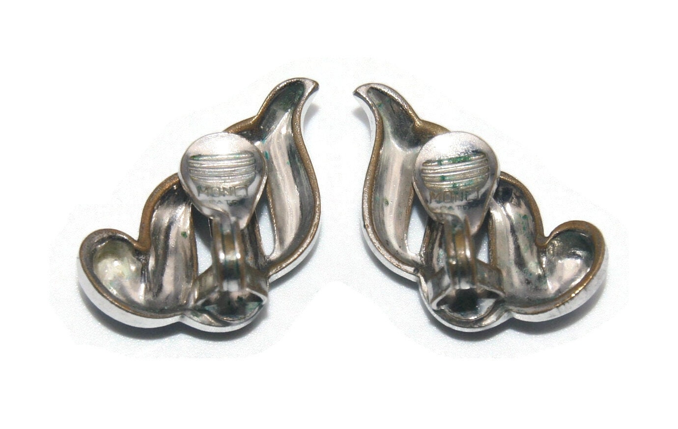 Vintage Monet Silver Tone Clip on Earrings. Monet Hallmark. - Etsy UK