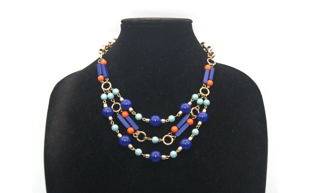 Vintage Multi Color Beaded Talbots Necklace. 20 Inch Necklace With ...