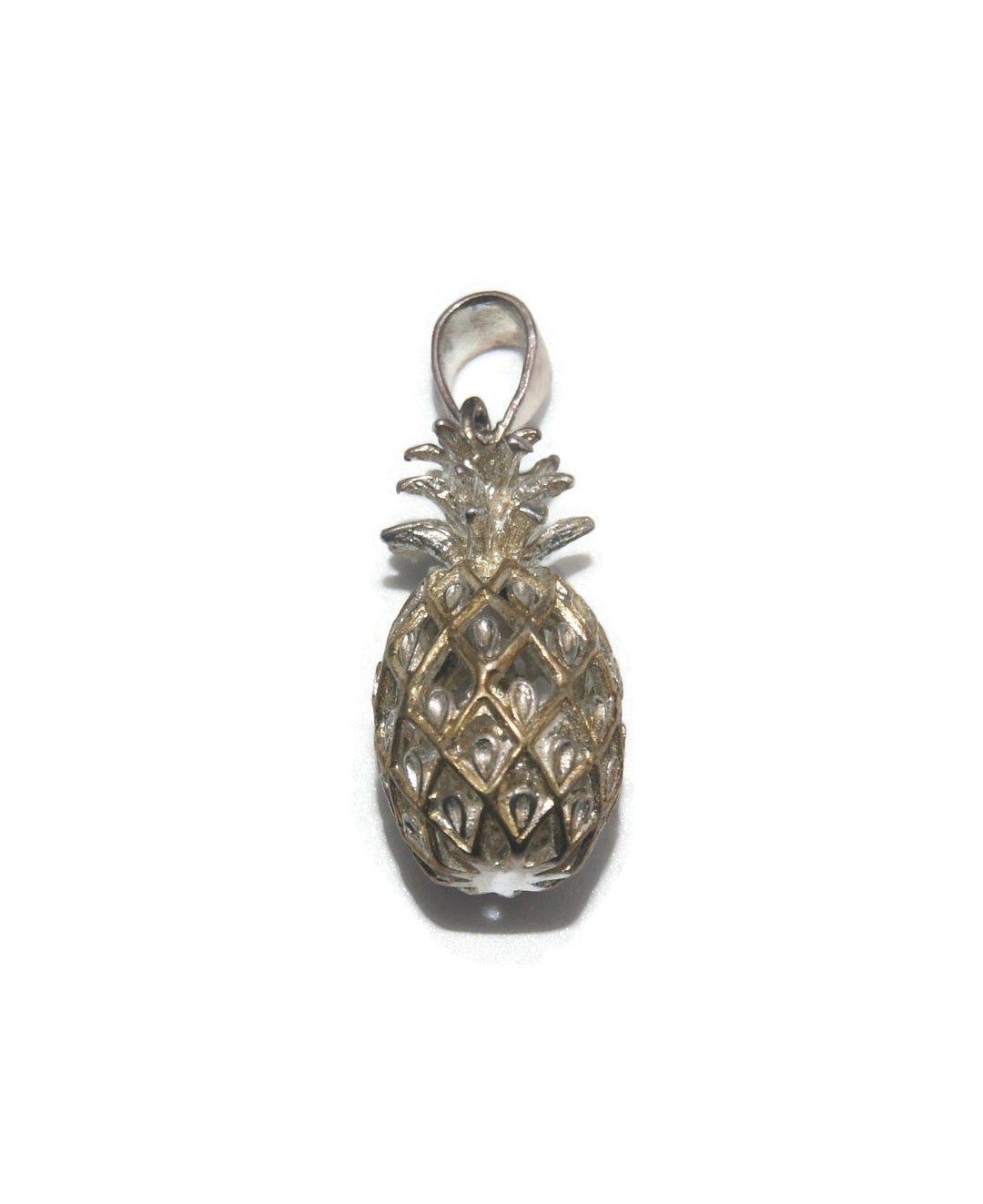 Vintage AIC Sterling Silver Vermeil Pineapple Pendant. AIC 925 Hallmark ...