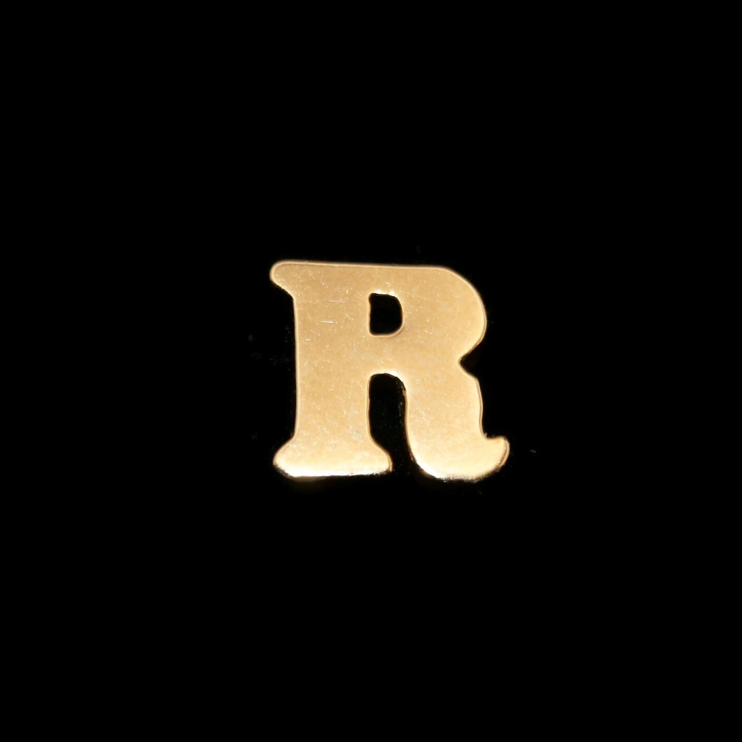 Vintage Gold Tone Letter "r" Lapel Pin, Tie Tack. - Etsy