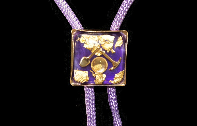 Vintage Gold Tone Square Bolo Tie Slide With Gold Flakes and - Etsy