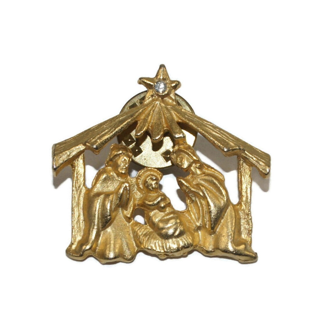 Vintage Avon Gold Tone Nativity Pin / Brooch. Christmas Pin. - Etsy