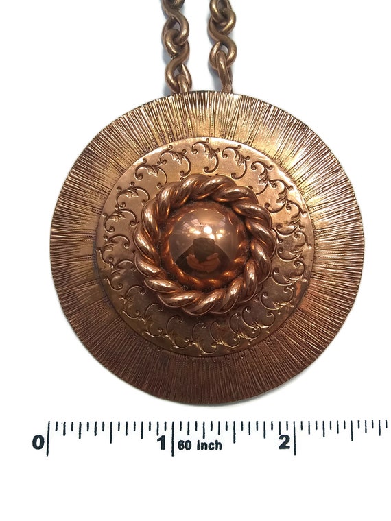GRET BARKIN Hand Wrought Copper Large Round Statement… - Gem