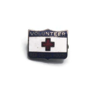 American Red Cross Vintage Pin Volunteer YOUTH ARC Badge Pin Red White ...