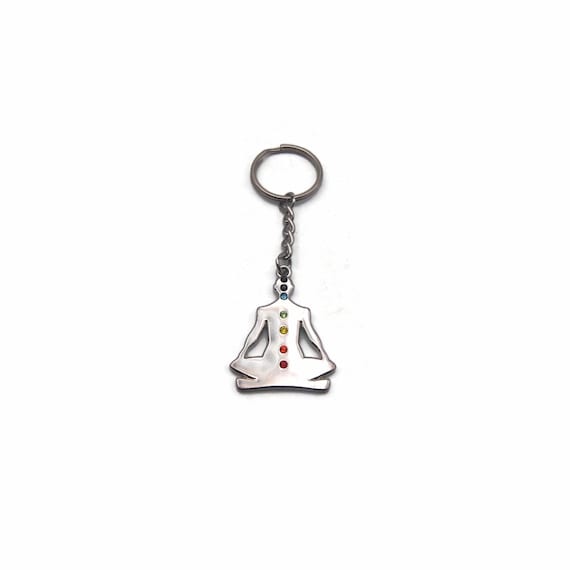 Silver Tone Chakra Self Love Metal Key Chain, Vintage… - Gem
