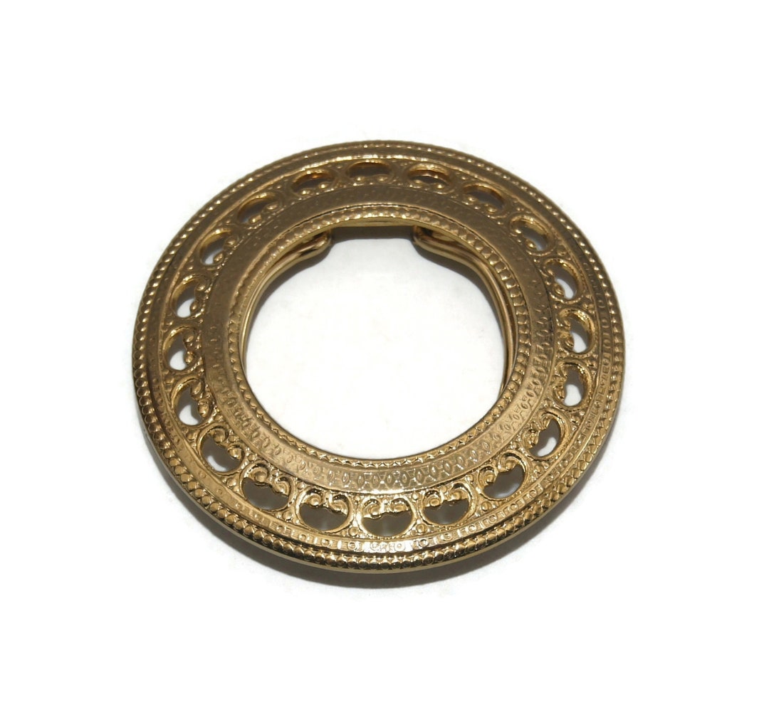 Vintage Gold Tone Circle Dress Clip, Sweater Clip, Scarf Clip. - Etsy