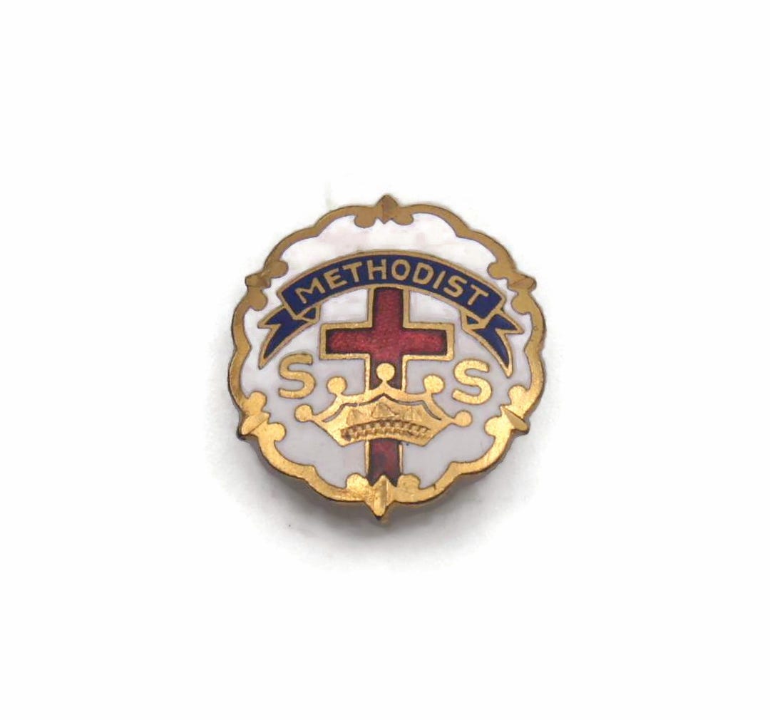 Vintage Religious Little System Cross & Crown Gold Tone and Enamel ...