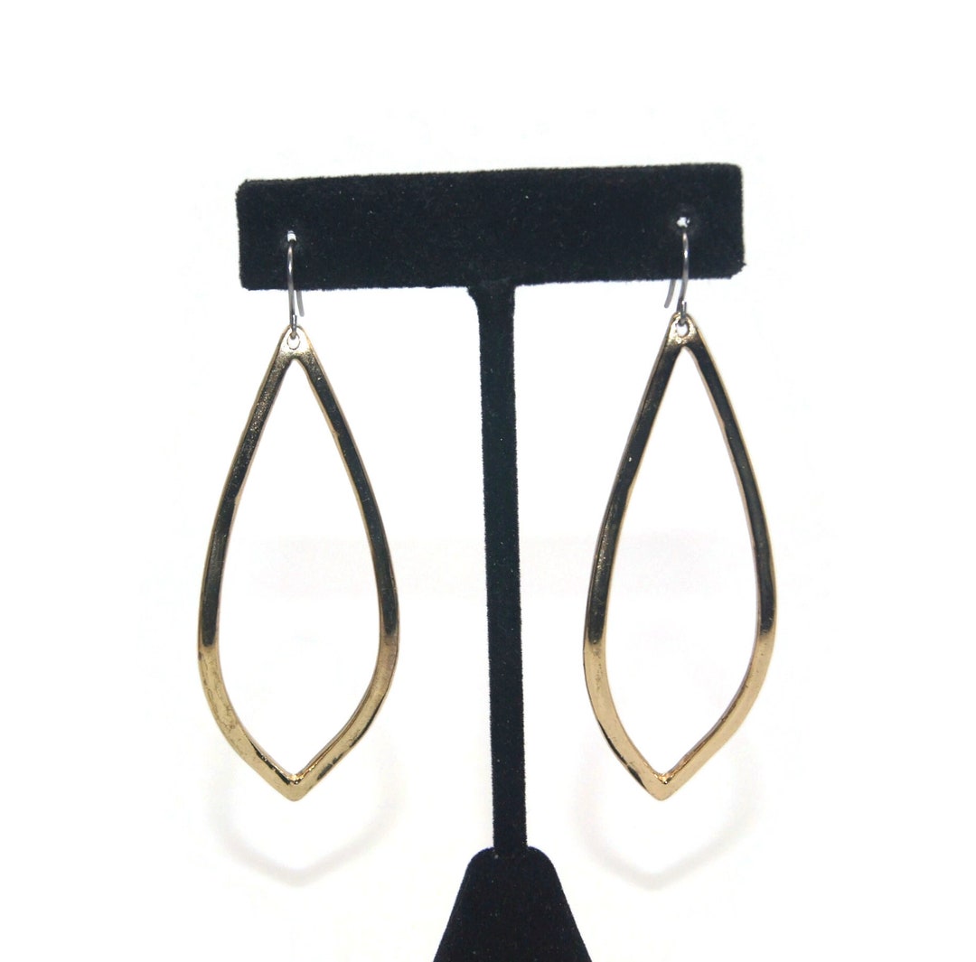 Vintage Gold Tone Dangle Hook Back Earrings for Pierced Ears. - Etsy
