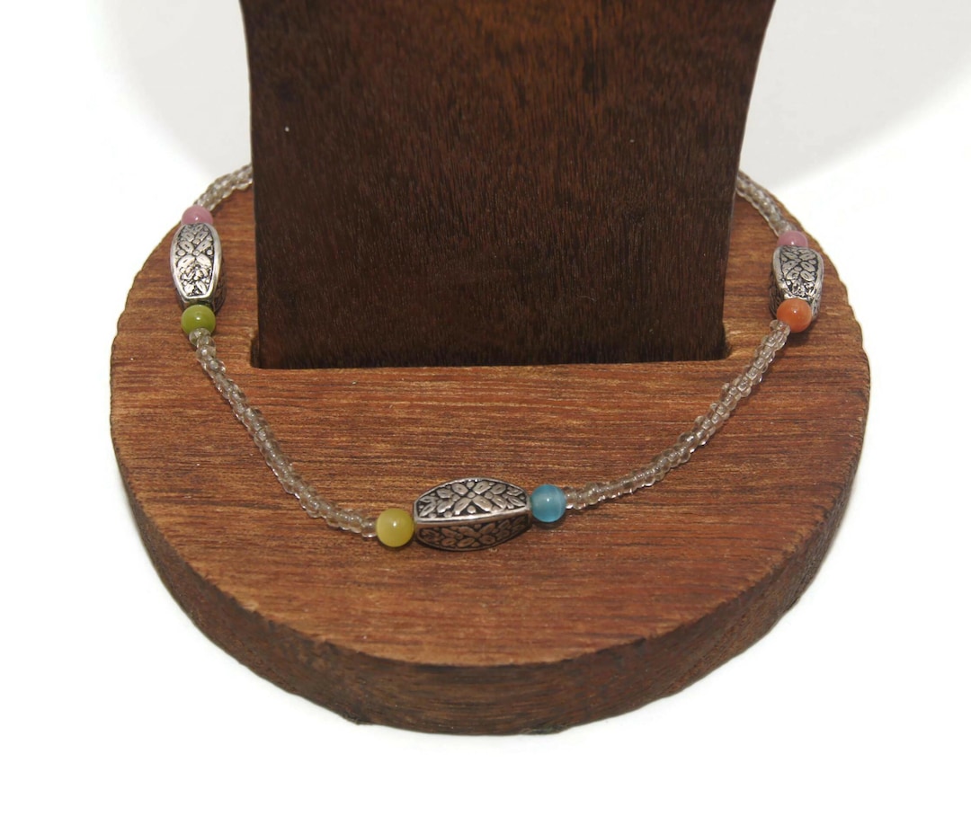 Vintage Nina Ricci for AVON Silver Tone With Multi Color Beads 9 to 10 ...