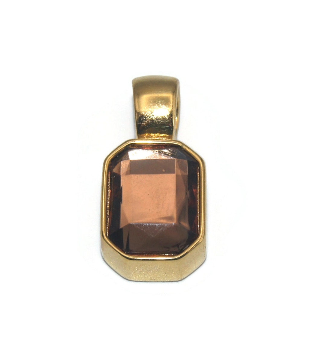 Vintage Joan Rivers Gold Tone and Brown Resin Octagonal Pendant. Joan ...
