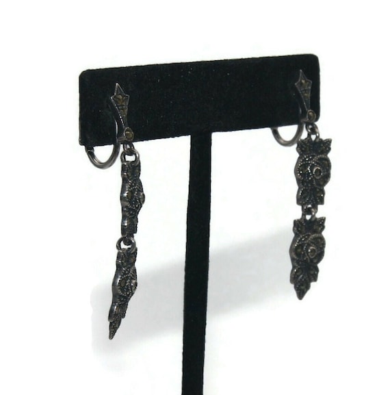 Vintage Judith Jack Sterling Silver and Marcasite Cli… - Gem