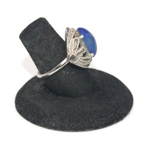 Vintage Uncas Silver Tone and Faux Star Sapphire Size 7 Adjustable ...
