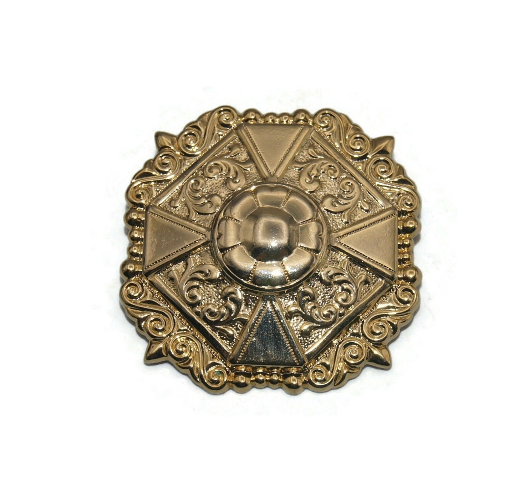 Vintage Gold Tone Octagonal Dress Clip, Sweater Clip, Scarf Clip. - Etsy