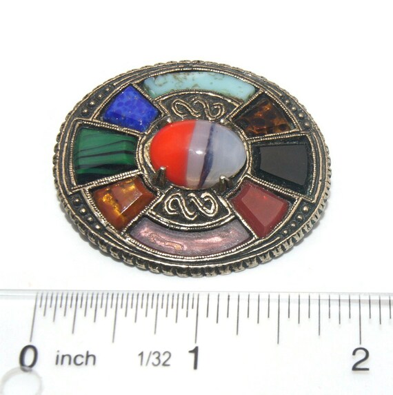 Vintage Scottish Clan Style Miracle Brooch Silver Ton… - Gem