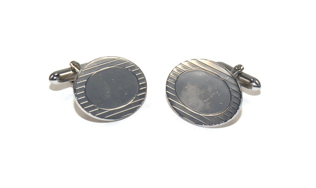 Vintage Swank Silver Tone Oval Cuff Links. Swank Hallmark. - Etsy
