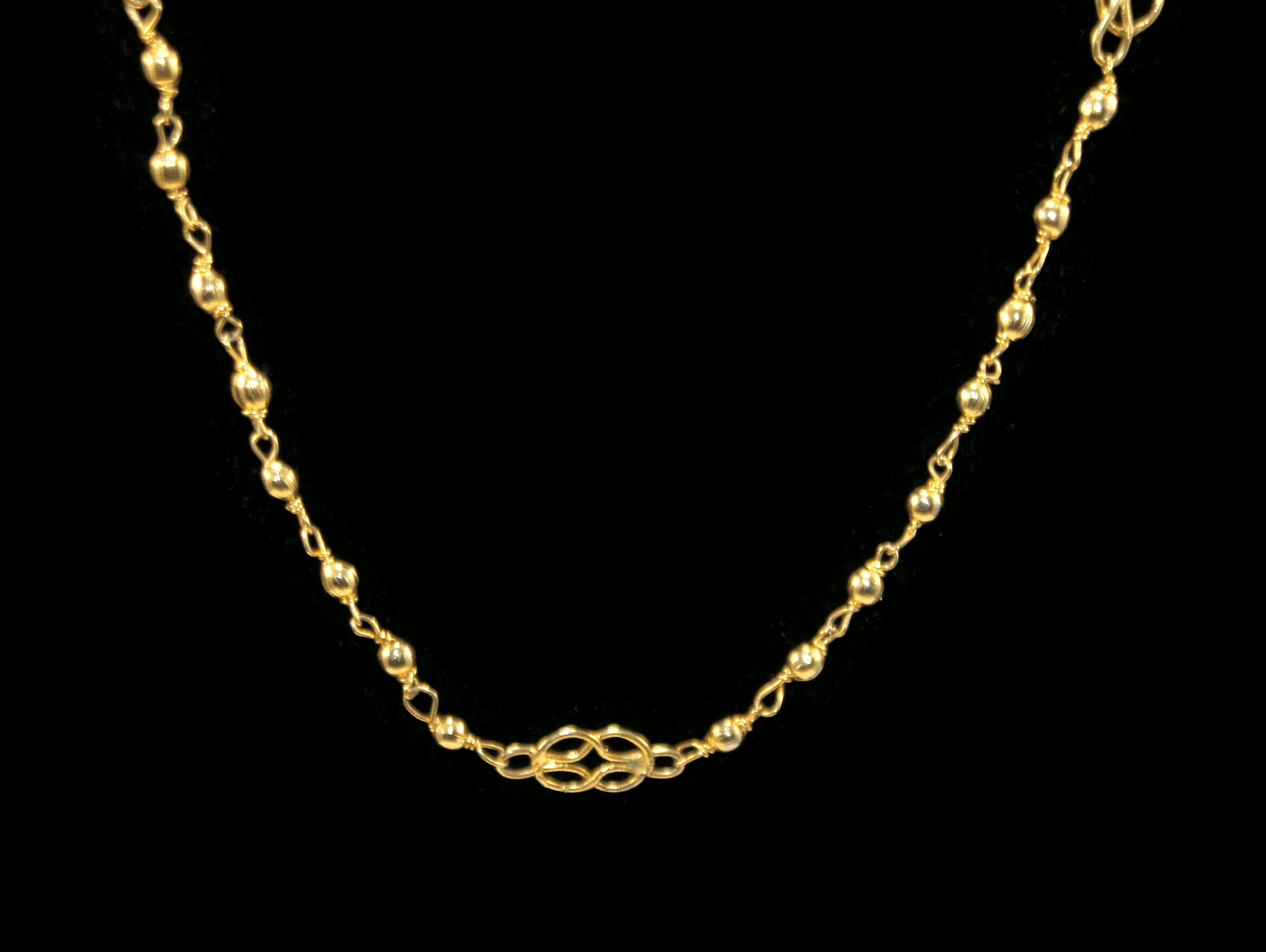 Vintage Gold Tone Beaded 30 Inch Chain Necklace with Spring | Etsy