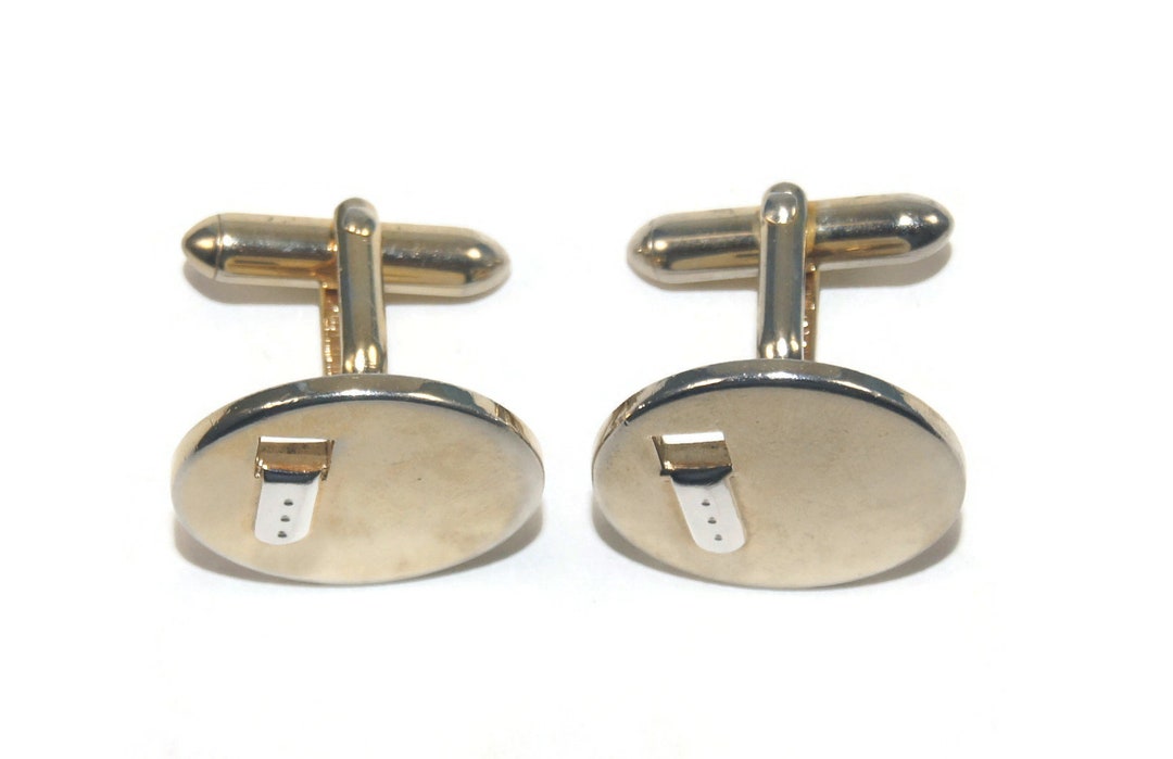 Vintage Swank Gold Tone and Silver Tone Round Cuff Links. Swank ...