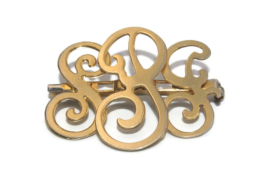 Vintage Gold Tone "psg" Monogram Brooch. - Etsy
