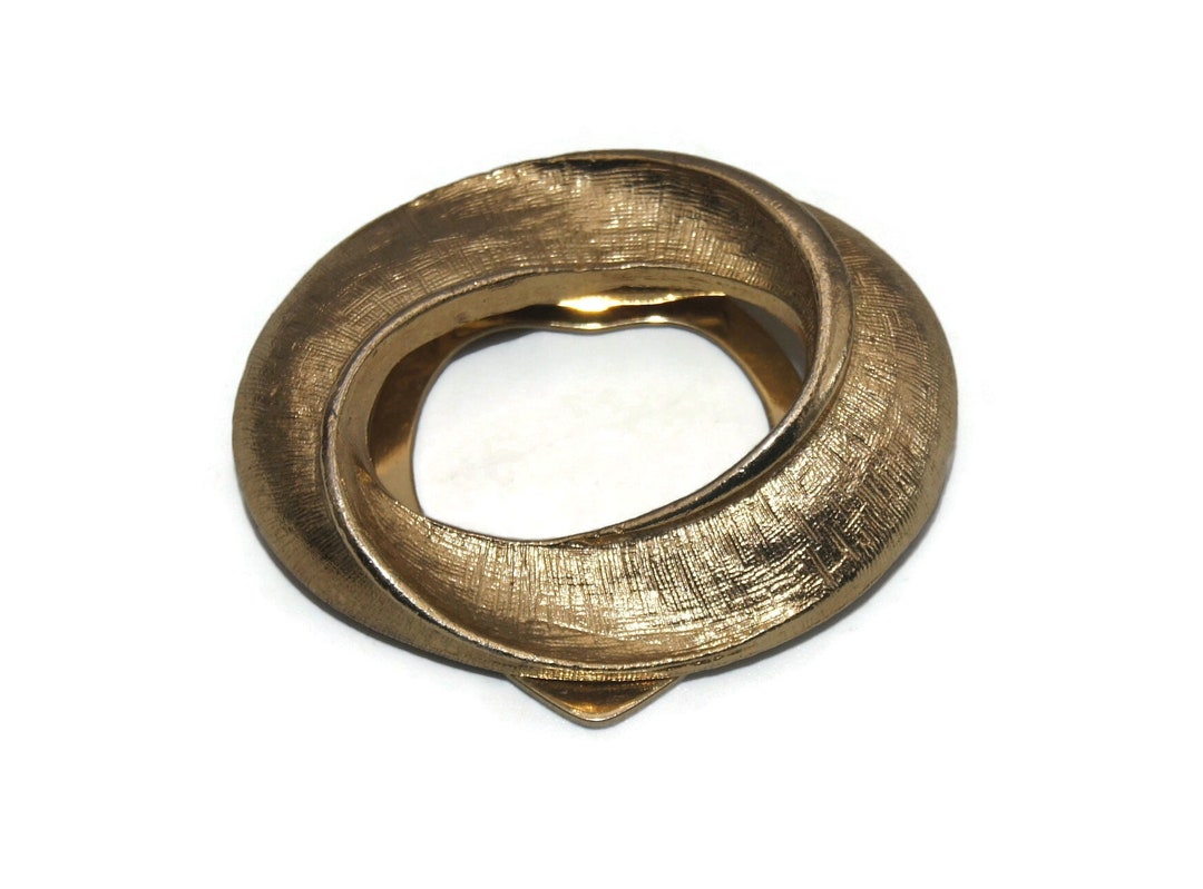 Vintage Textured Gold Tone Oval Dress Clip, Scarf Clip, Shawl Clip. - Etsy