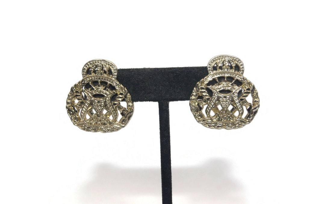 Vintage Monet Gold Tone Stud Earrings With Post Backs for Pierced Ears ...