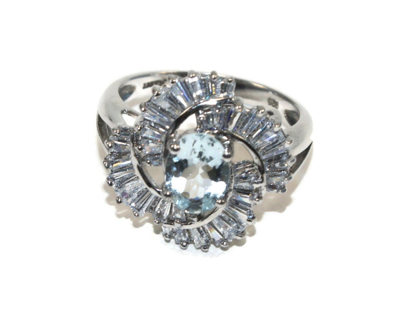 Vintage Stauer Sterling Silver and Aquamarine Size 7 1/2 Ring - Etsy