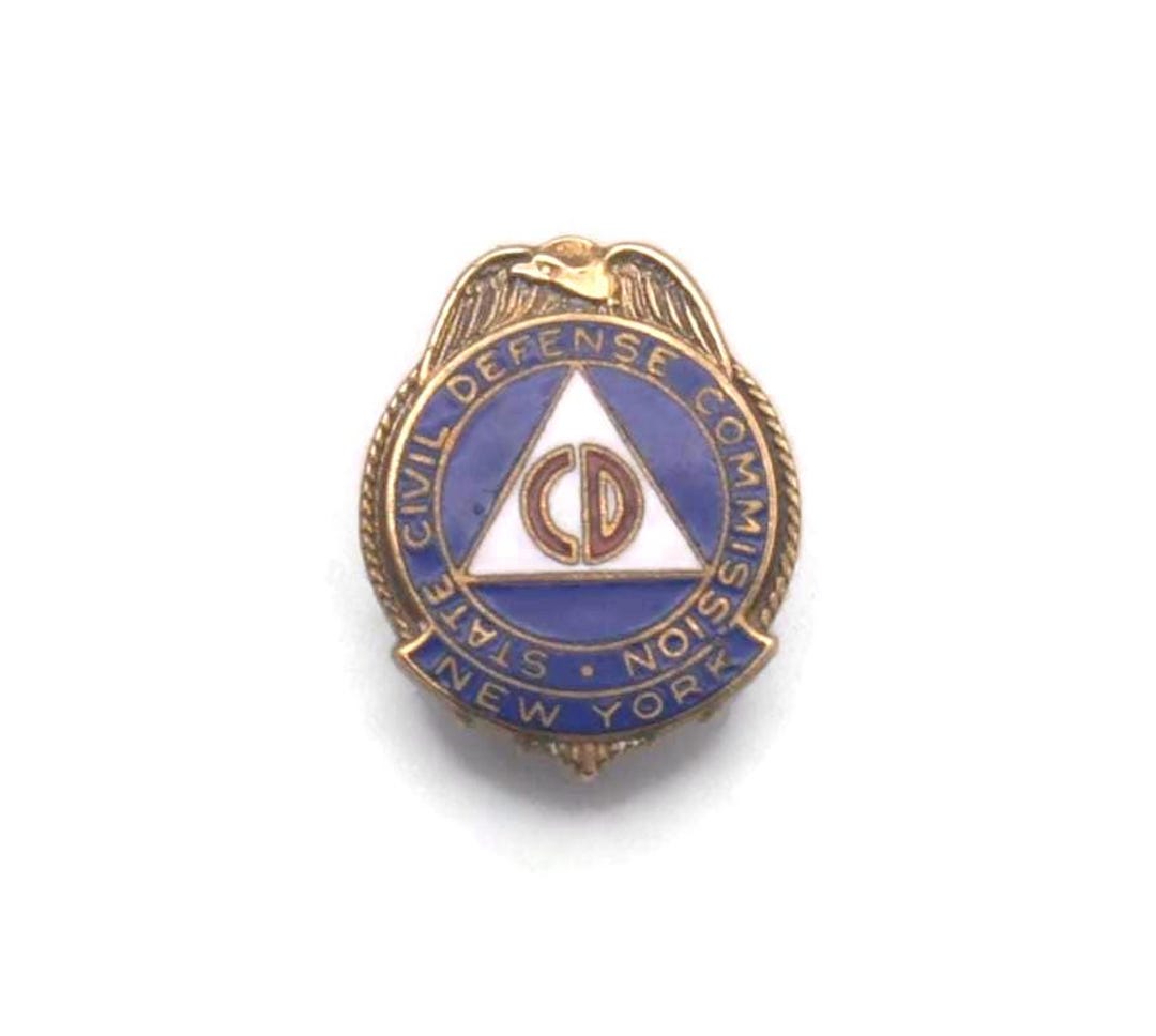 Vintage NY New York Civil Defense Commission SCREWBACK Tie Tack Lapel ...
