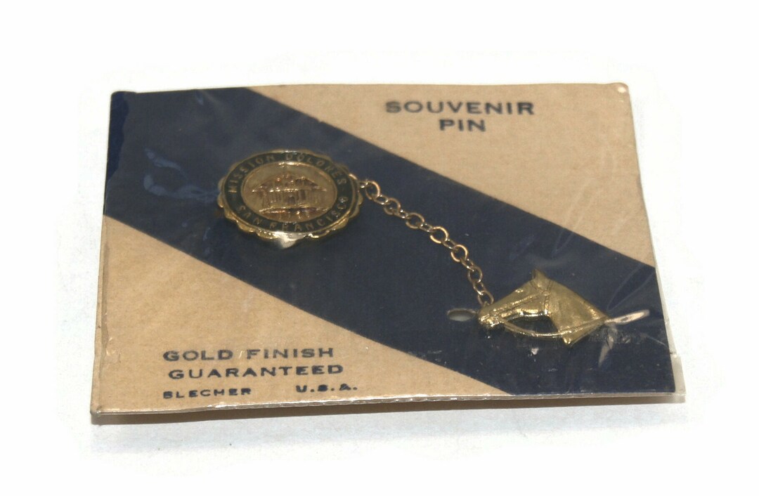 Vintage Gold Tone and Black Enamel San Francisco Mission Dolores ...