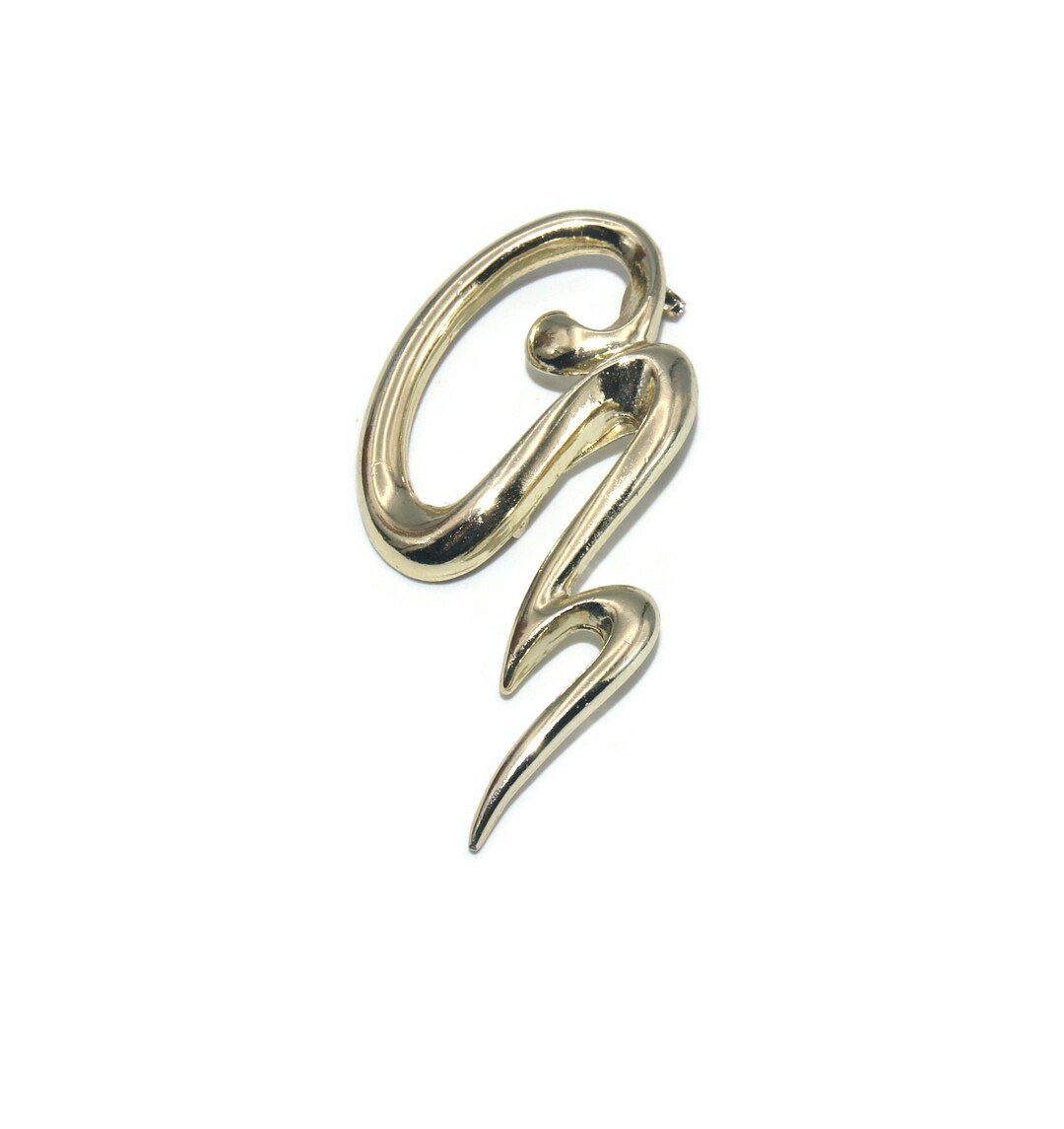Vintage Abstract Modernist Gold Tone Squiggle Brooch. - Etsy