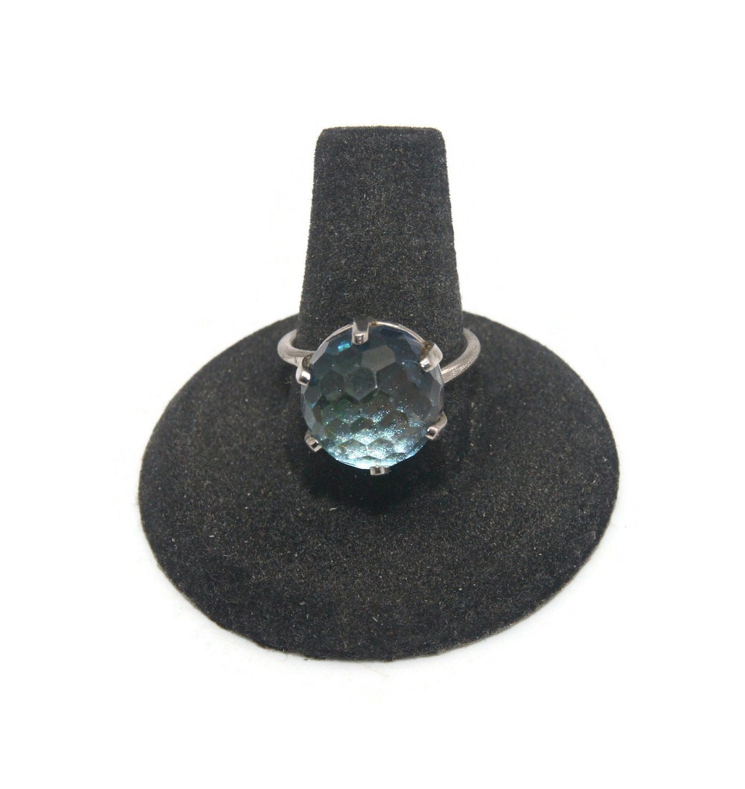 Vintage Sarah Coventry Silver Tone and Blue Glass Ball Size 7 ...