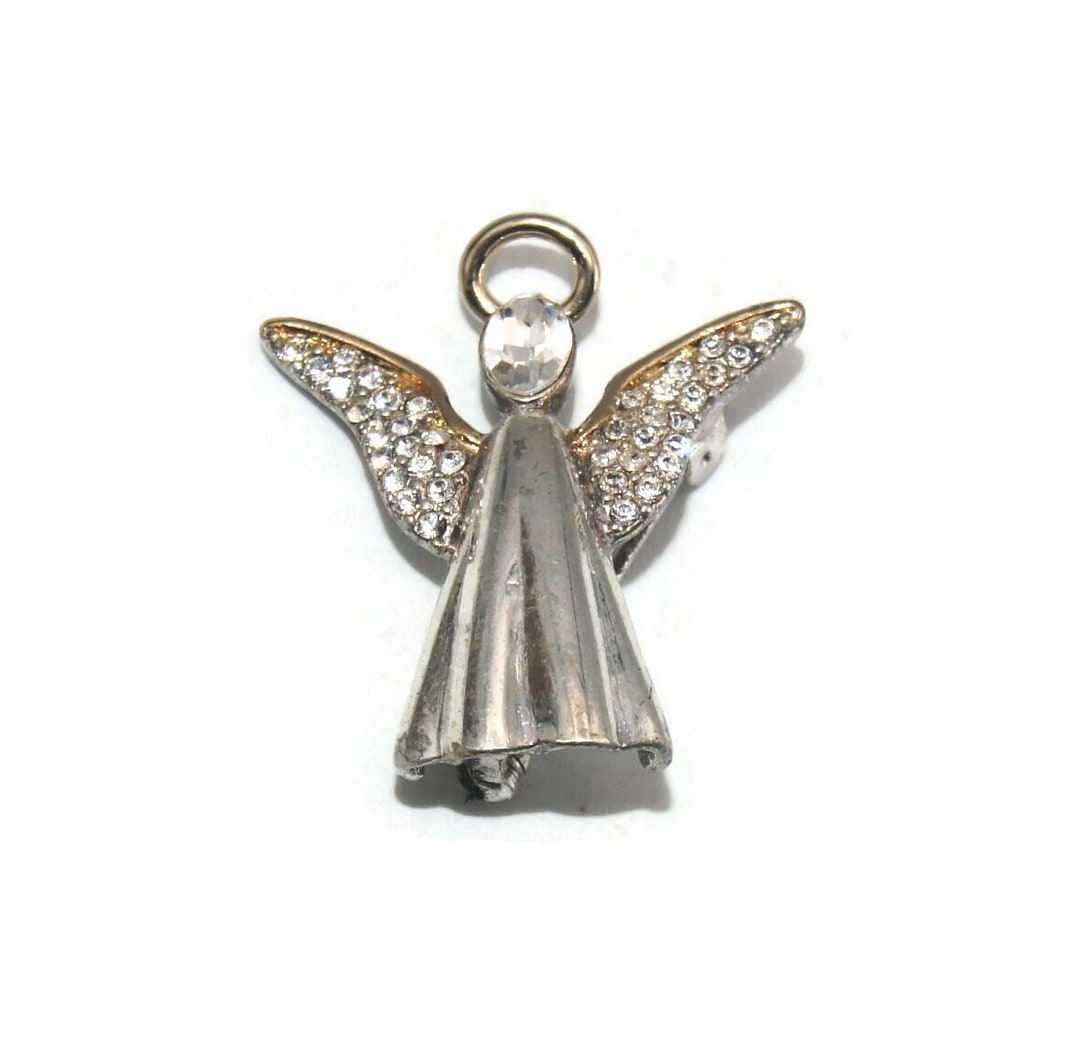 Vintage Monet Silver Tone and Clear Rhinestones Angel Brooch. Monet ...