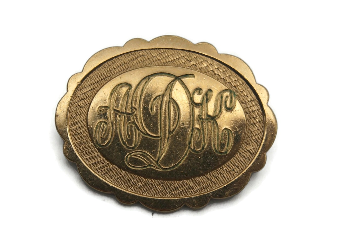 Vintage Lamode Gold Tone Oval DAK Monogram Brooch. Lamode Hallmark. - Etsy